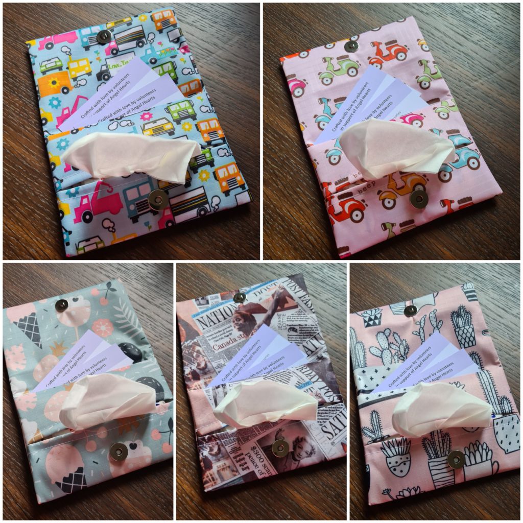 Tissue Pouch (PVC - Waterproof) - Angel Hearts